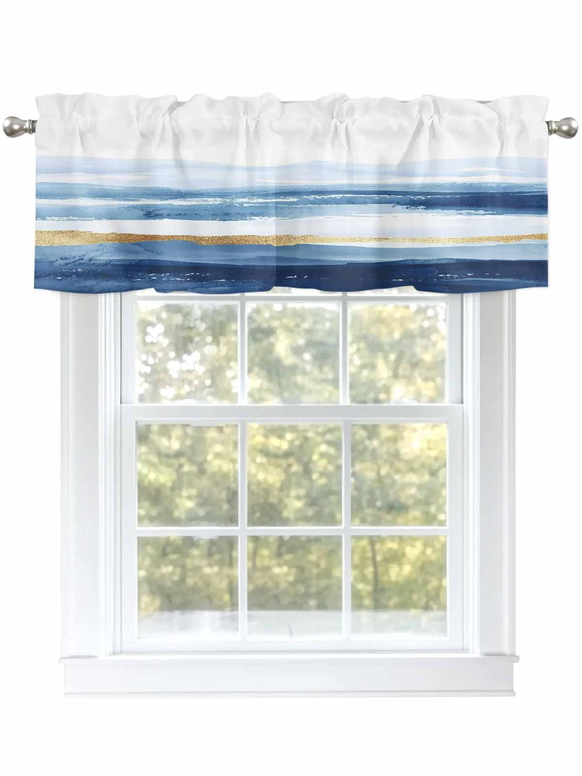 Abstract Graffiti Art Valances for Windows Watercolor Blue Gold Street ...