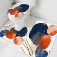 Abstract Graffiti Bathroom Rugs Set Vintage Orange Blue Circle Shape ...