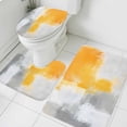 Abstract Graffiti Bathroom Rugs Set Yellow Grey Oil Painting Style Non ...