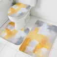 Abstract Graffiti Bathroom Rugs Set Yellow Grey White Oil Painting ...
