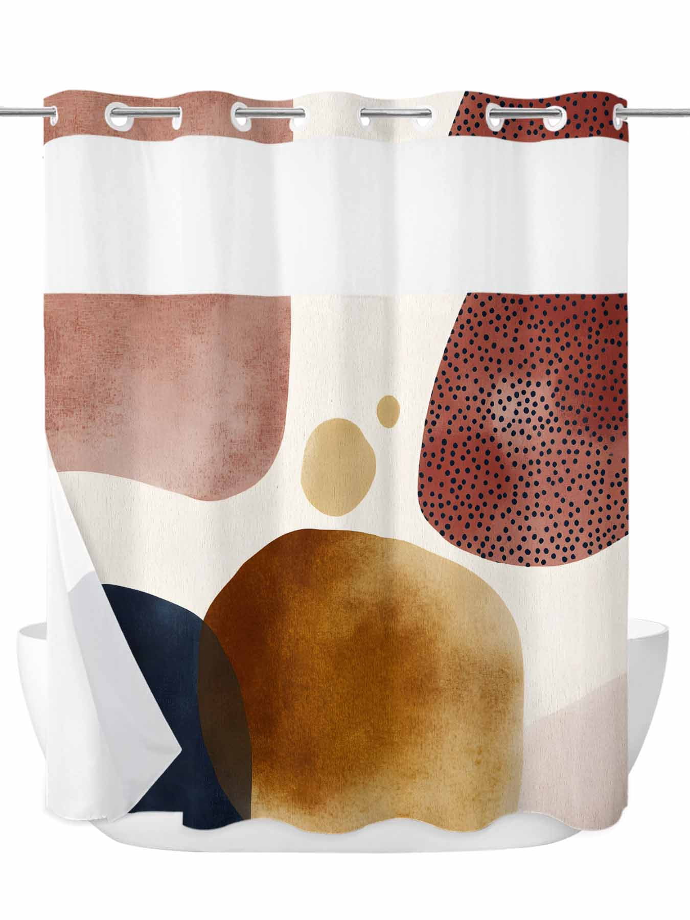 Abstract Graffiti Circle No Hook Shower Curtain and Liner Set Vintage ...