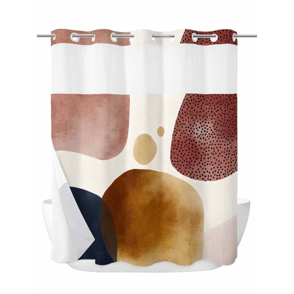 Abstract Graffiti Circle No Hook Shower Curtain and Liner Set Vintage ...