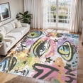 Abstract Graffiti Eye Planet Area Rug Street Art Carpet Washable Non ...