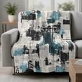 Abstract Graffiti Fleece Throw Blanket Vintage Newspaper Nostalgic ...