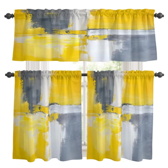 Abstract Graffiti Kitchen Curtains Valance and Tier Set Watercolor ...