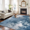 Abstract Graffiti Large Area Rugs 5x8 ft Vintage Navy Blue Oil Painting ...