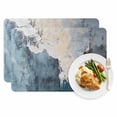 Abstract Graffiti Leather Placemats Set of 2, 12x18 Inch, Blue Grey ...
