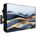 Abstract Graffiti Outdoor TV Cover 40 to 43 inch Blue Gold Stripe Water ...