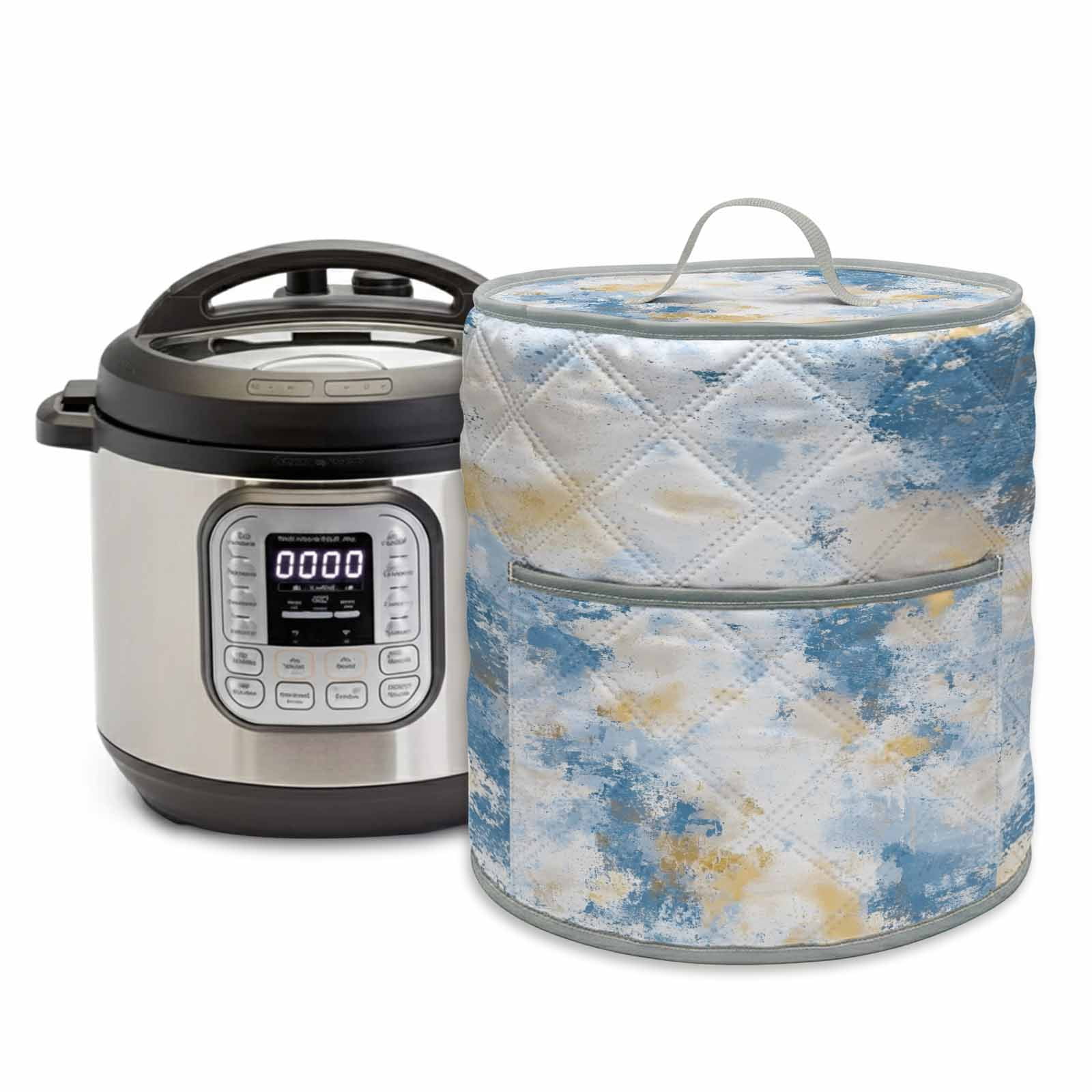 Abstract Graffiti Pressure Cooker Cover White Yellow Blue Oil Painting ...