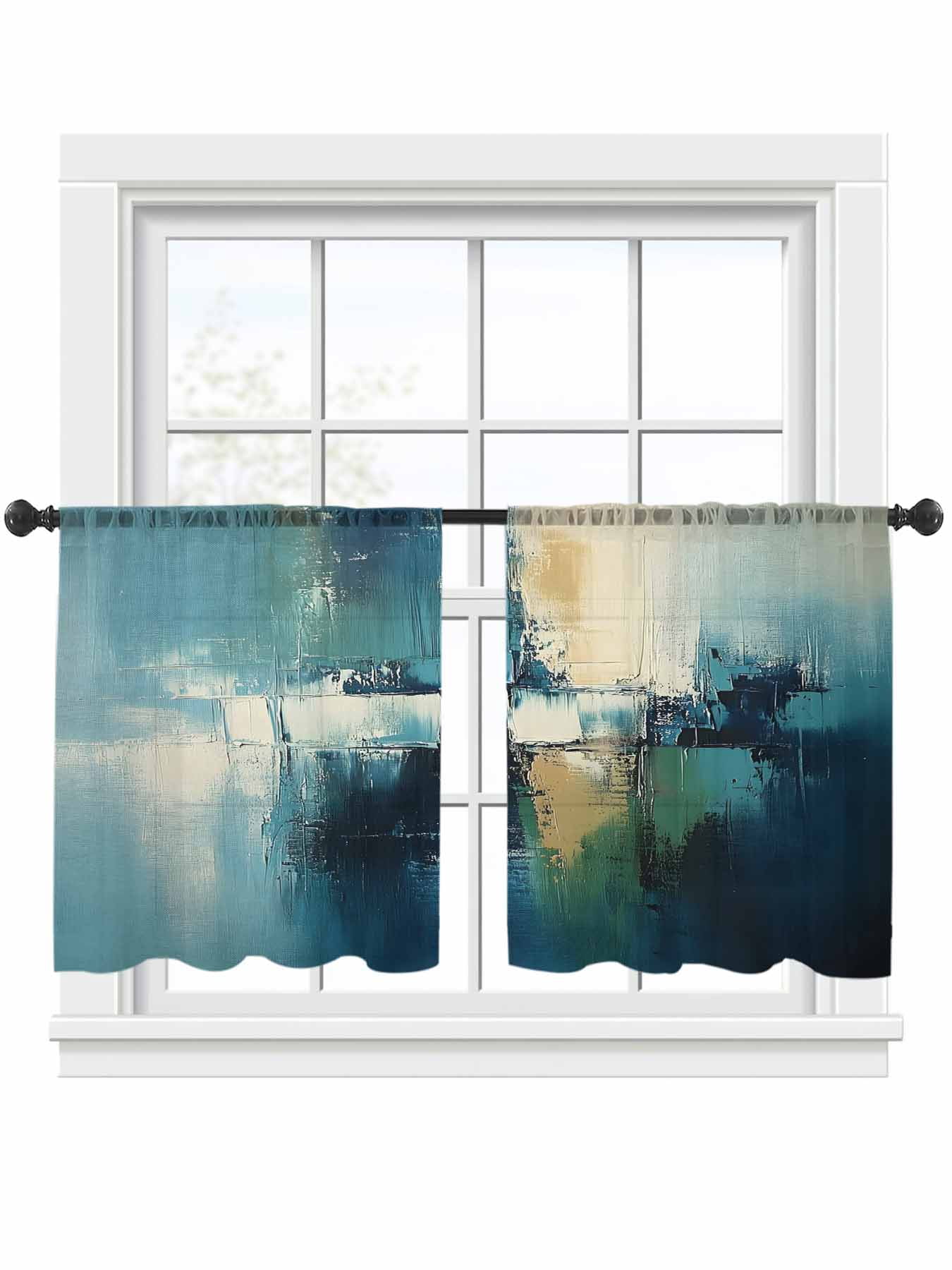 Abstract Graffiti Sheer Curtains for Living Room Bedroom, Light ...