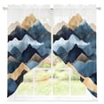 Abstract Graffiti Sheer Curtains Swag Valances for Windows Blue Gold ...