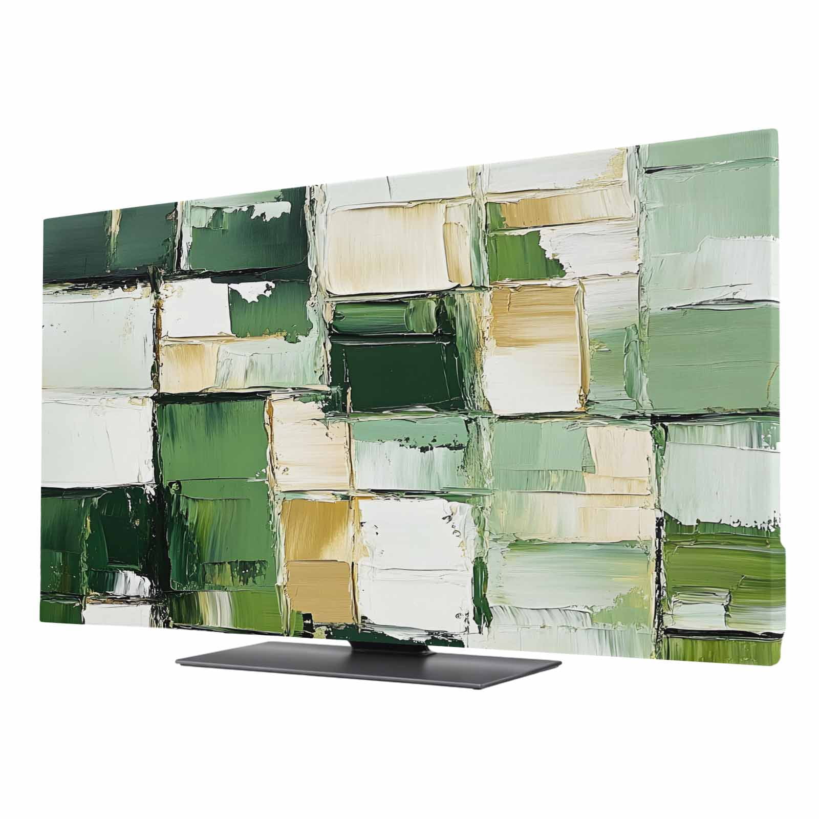 Abstract Graffiti TV Dust Cover 50 Inch, Geometric Green Beige Oil ...