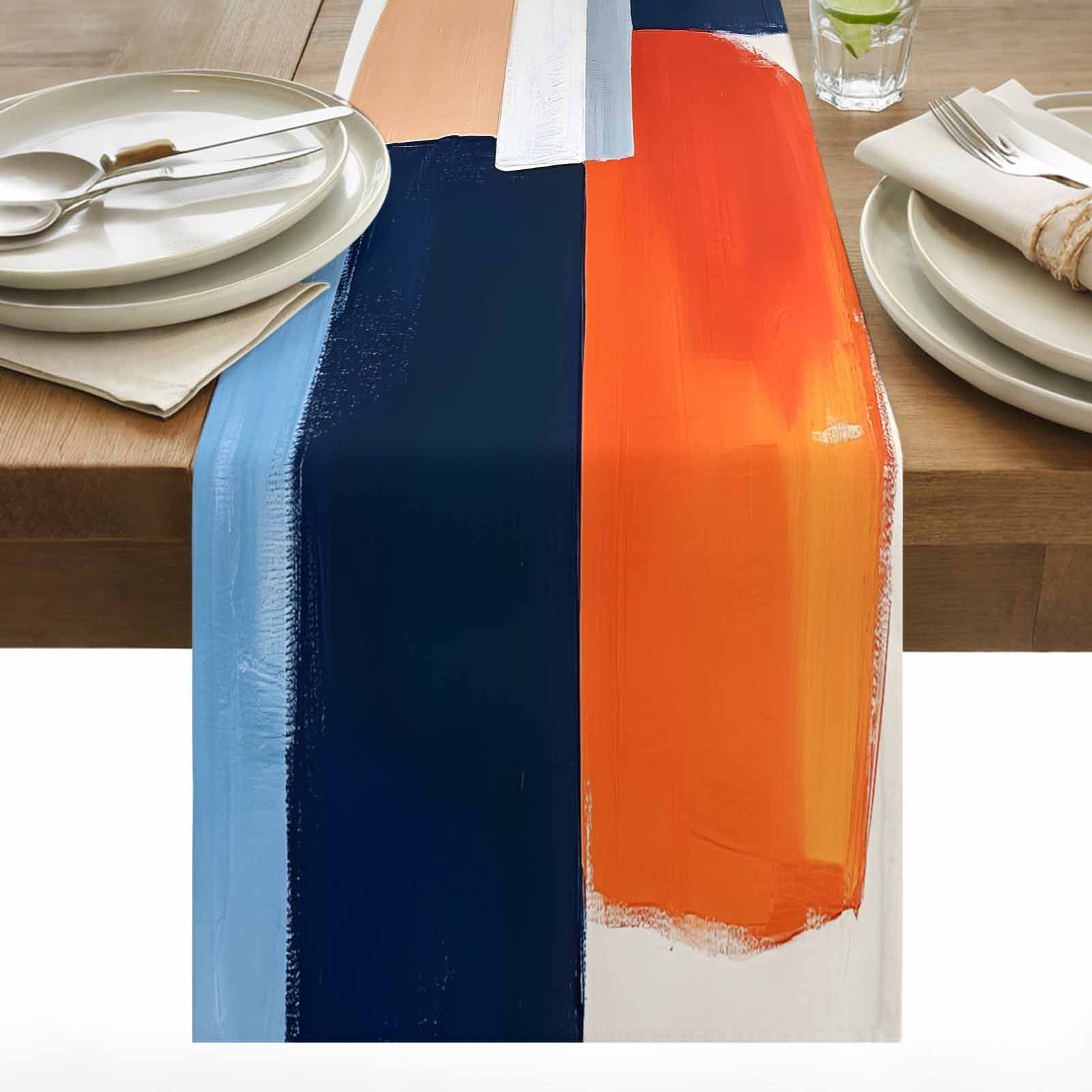 Abstract Graffiti Table Runner 13x60 inch Modern Minimalist Cotton ...