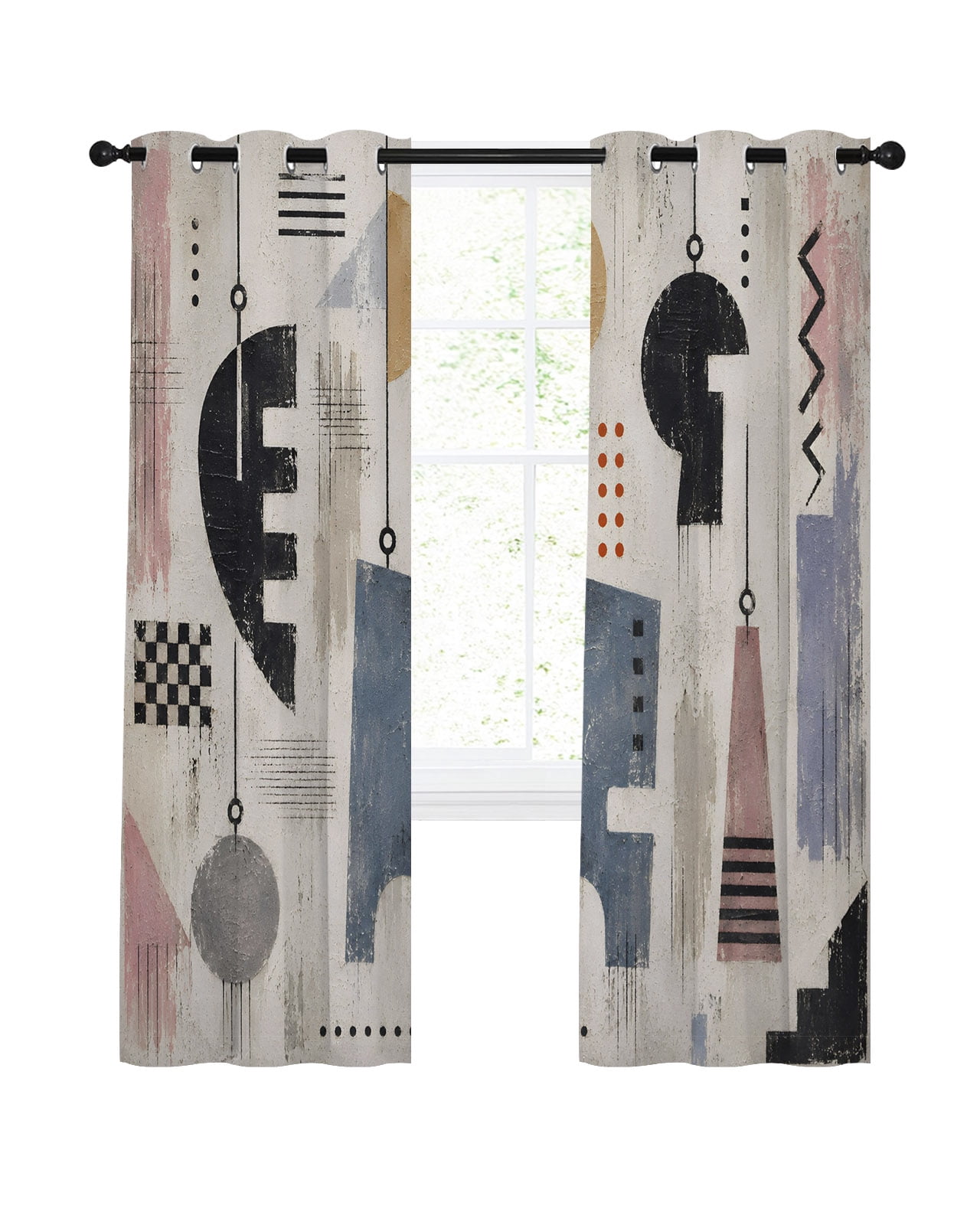 Abstract Graphic Blackout Curtains for Bedroom Living Room, Vintage ...