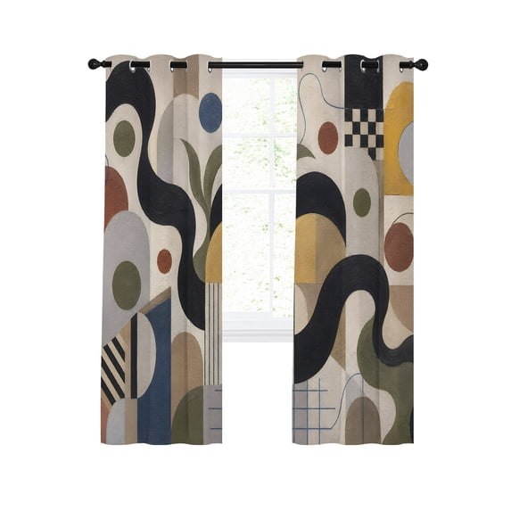 Abstract Graphic Blackout Curtains for Bedroom Living Room, Vintage ...