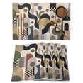 Abstract Graphic Placemats Set of 1, Vintage Geometric Black Yellow ...