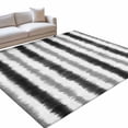 Abstract Gray Black Stripes Large Area Rugs 6x9ft Rustic Watercolor ...