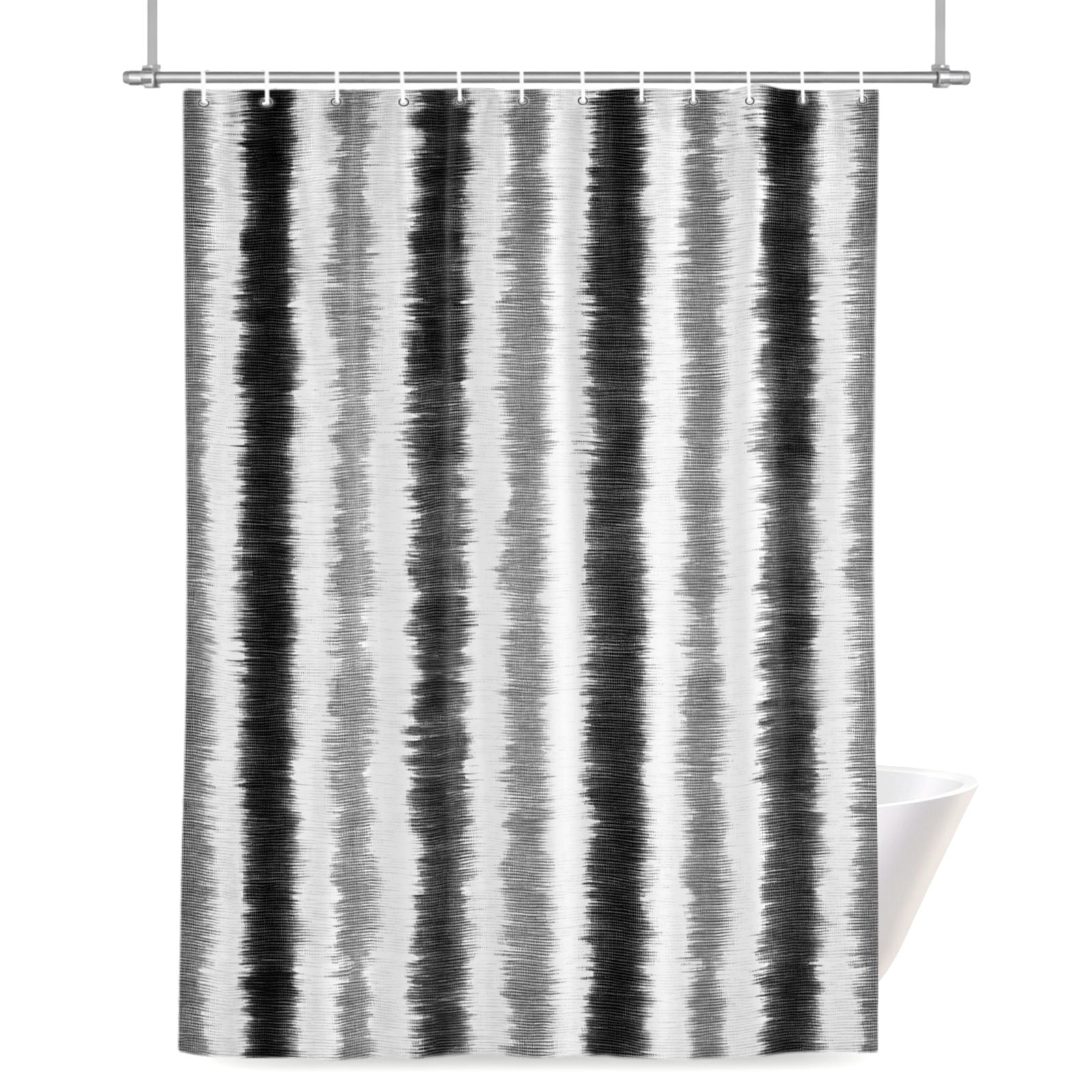 Abstract Gray Black Stripes Shower Curtains for Bathroom, Rustic ...
