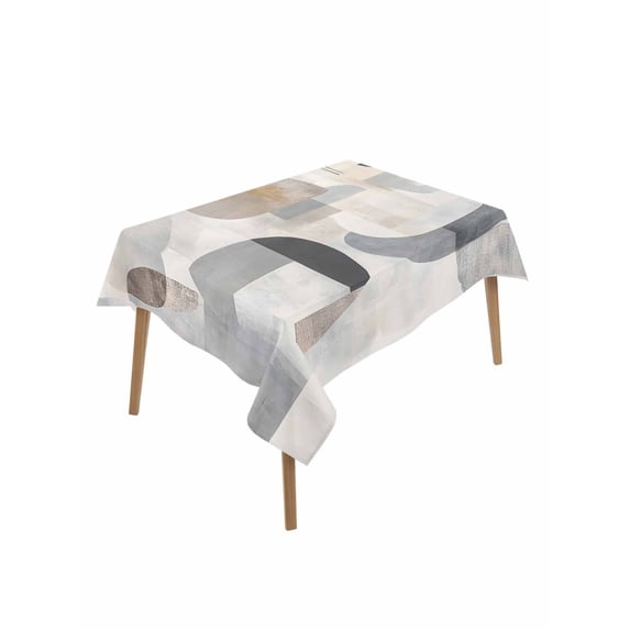 Abstract Gray Brown Table Cloth, Waterproof Tablecloth for Rectangle ...