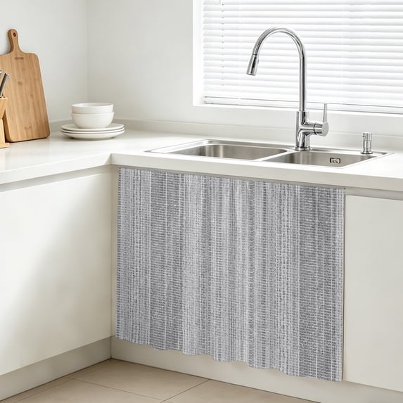 Abstract Gray Cabinet Curtains for Kitchen 10"Wx11"L, Rustic Farm Grey ...