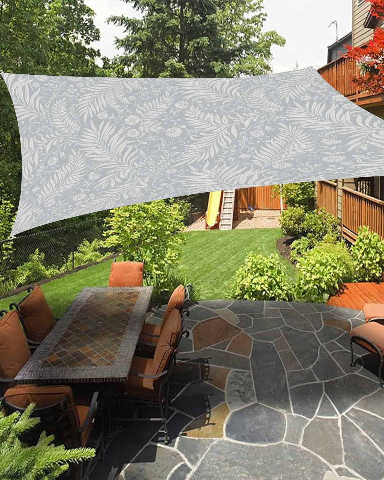 Abstract Gray Flower Sun Shade Sail 14'X18' Modern Minimalist Art ...