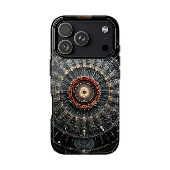 Abstract Gray Glitch Mandala Sacred Symbol with iPhone 17 to 11 Pro Max ...