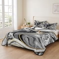 Abstract Gray Gold Marble Texture 3 Pieces Quilt Set,1 Quilt with 2 ...