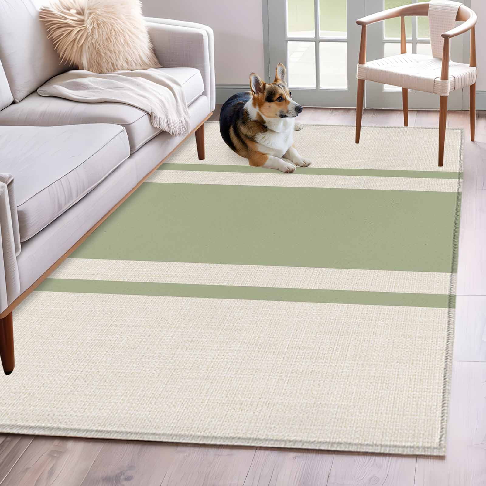 Abstract Gray Green Color Block 2.7x5 Rug for Office Desk Chair Area ...