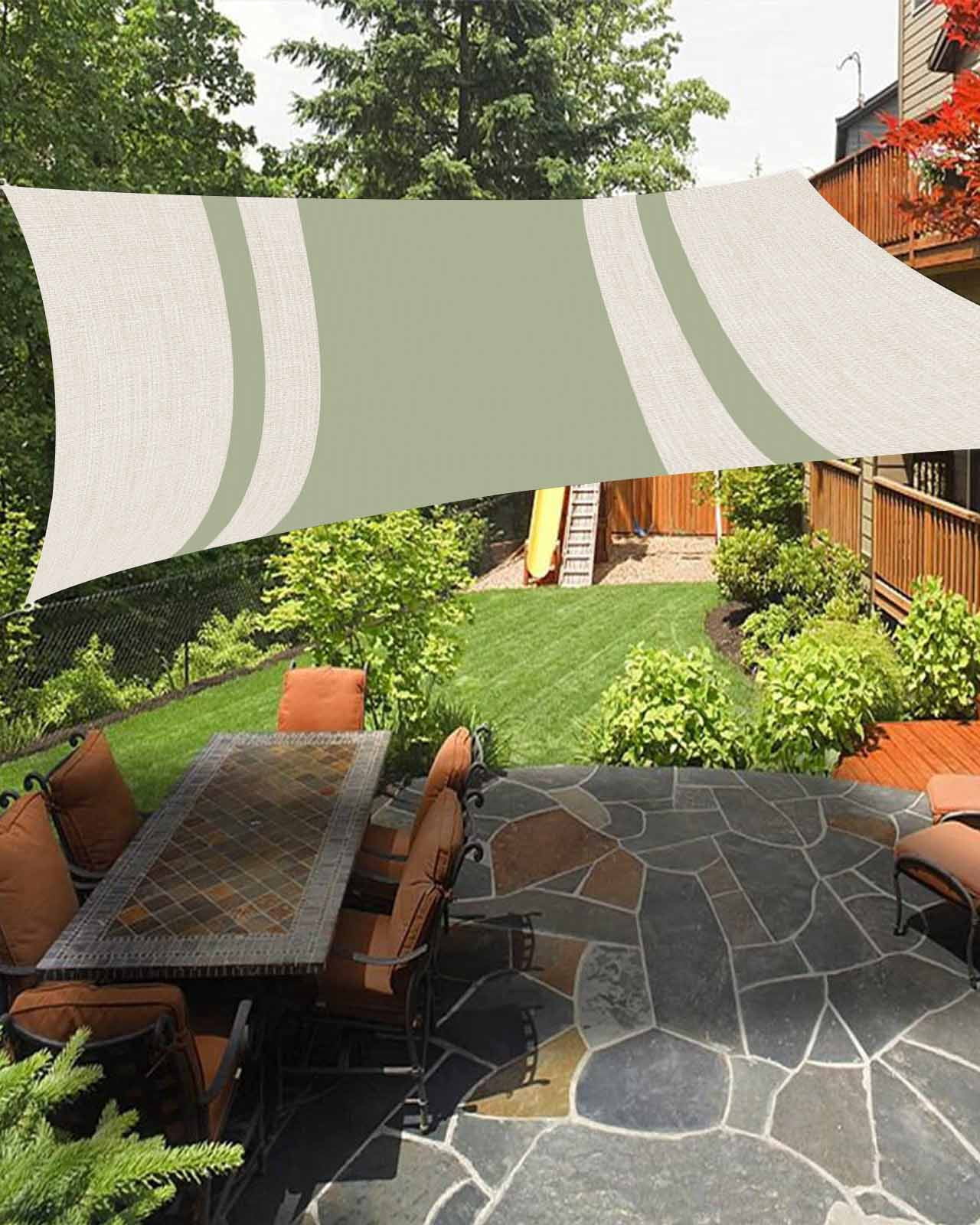 Abstract Gray Green Color Block Sun Shade Sail 12'X16' Vintage Lines ...