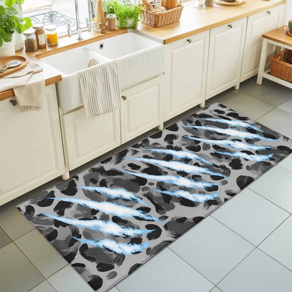 Abstract Gray Leopard Print Rectangle Area Rug 2x6ft,Living Room Rug ...