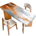 Abstract Gray Ombre Fitted Rectangle Tablecloth 32" x 96" Oil Painting ...