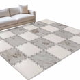 Abstract Gray Patchwork Area Rugs 5x8ft Country Farmhouse Minimalist ...