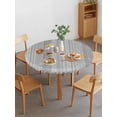 Abstract Gray Round Fitted Tablecloth with Elastic Edge, Rustic ...
