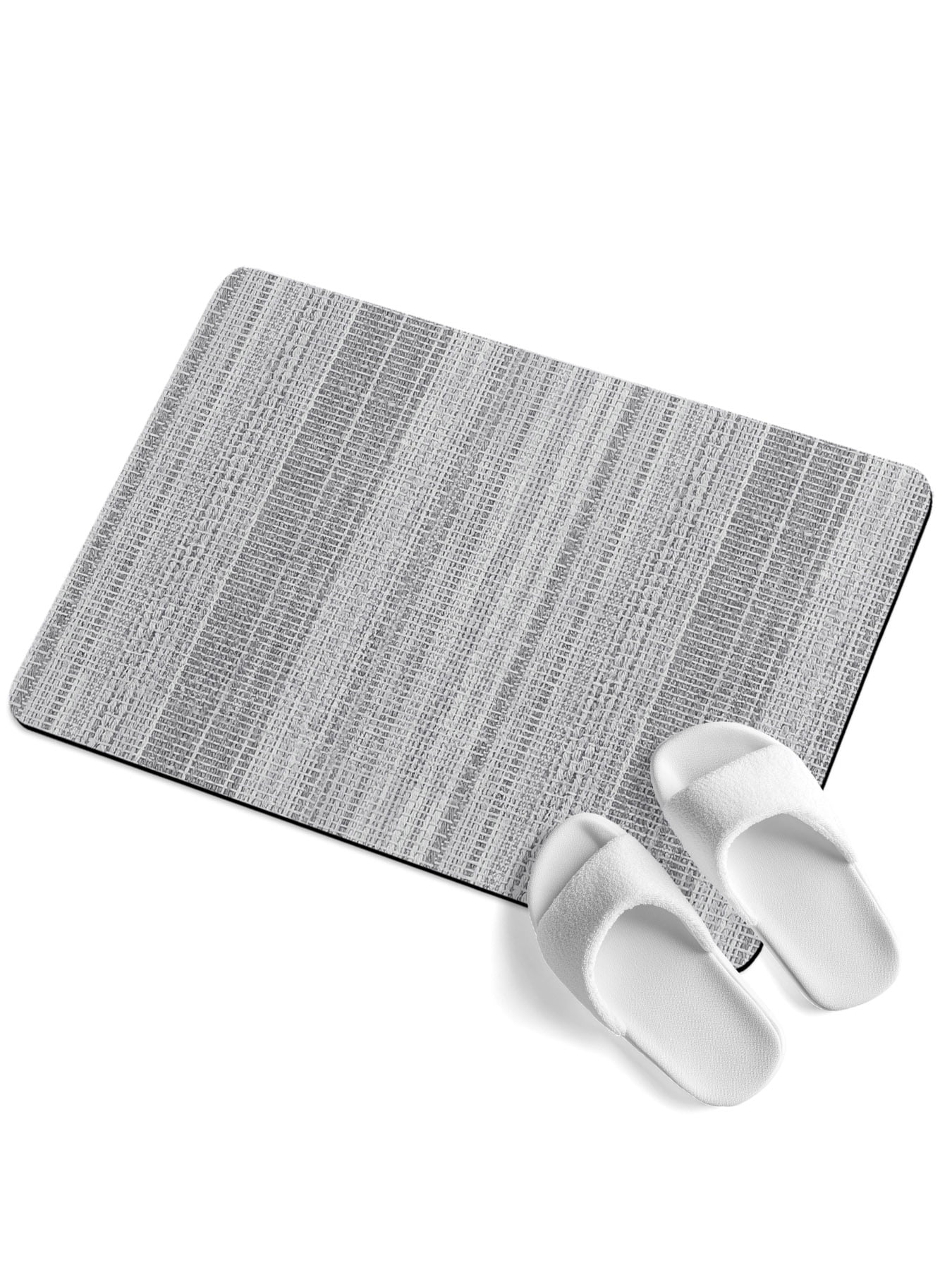 Abstract Gray Soft Diatomaceous Earth Mat, Rustic Farmhouse Minimalist ...