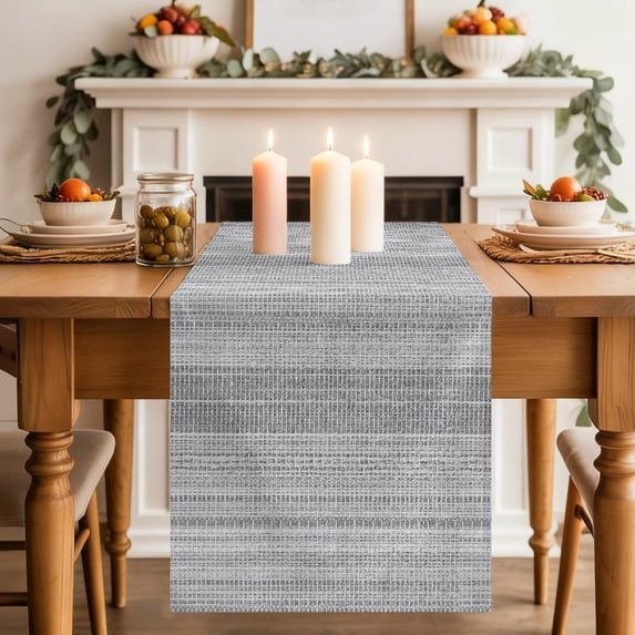 Abstract Gray Table Runner 16x72 Inch Rustic Farmhouse Minimalist Grey ...