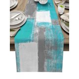 Abstract Gray and Orange Texture Linen Table Runner Wedding ration ...