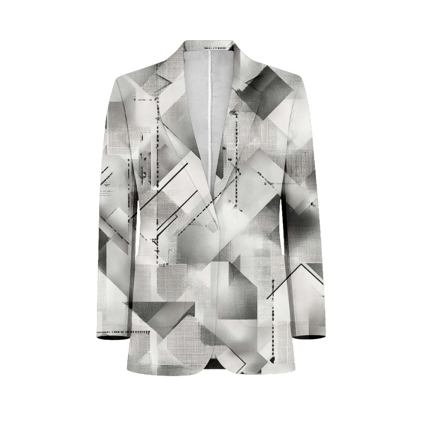 Abstract Grayscale Geometric Design Men Blazers Slim Clothing Summer ...