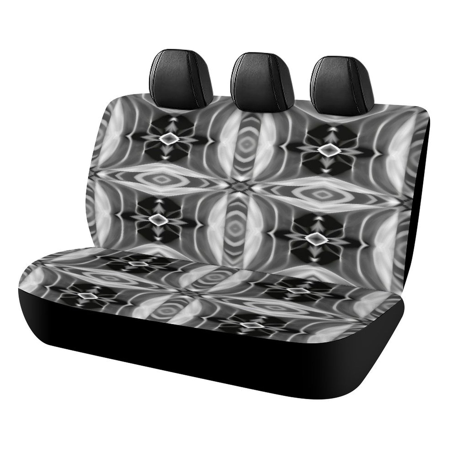 Abstract Grayscale Geometric Seamless Pattern Car Rear Seat Cover Cover ...