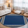 Abstract Greek Inspired Key Texture Round Rug 5ft Geometric Twist Line ...