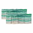 Abstract Green 2 Panels Kitchen Valance, Gradient Beach Ocean Wave Oil ...