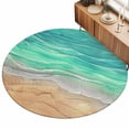 Abstract Green Area Rugs 5' (Round) Ocean Beach Waves Lines Gradient ...