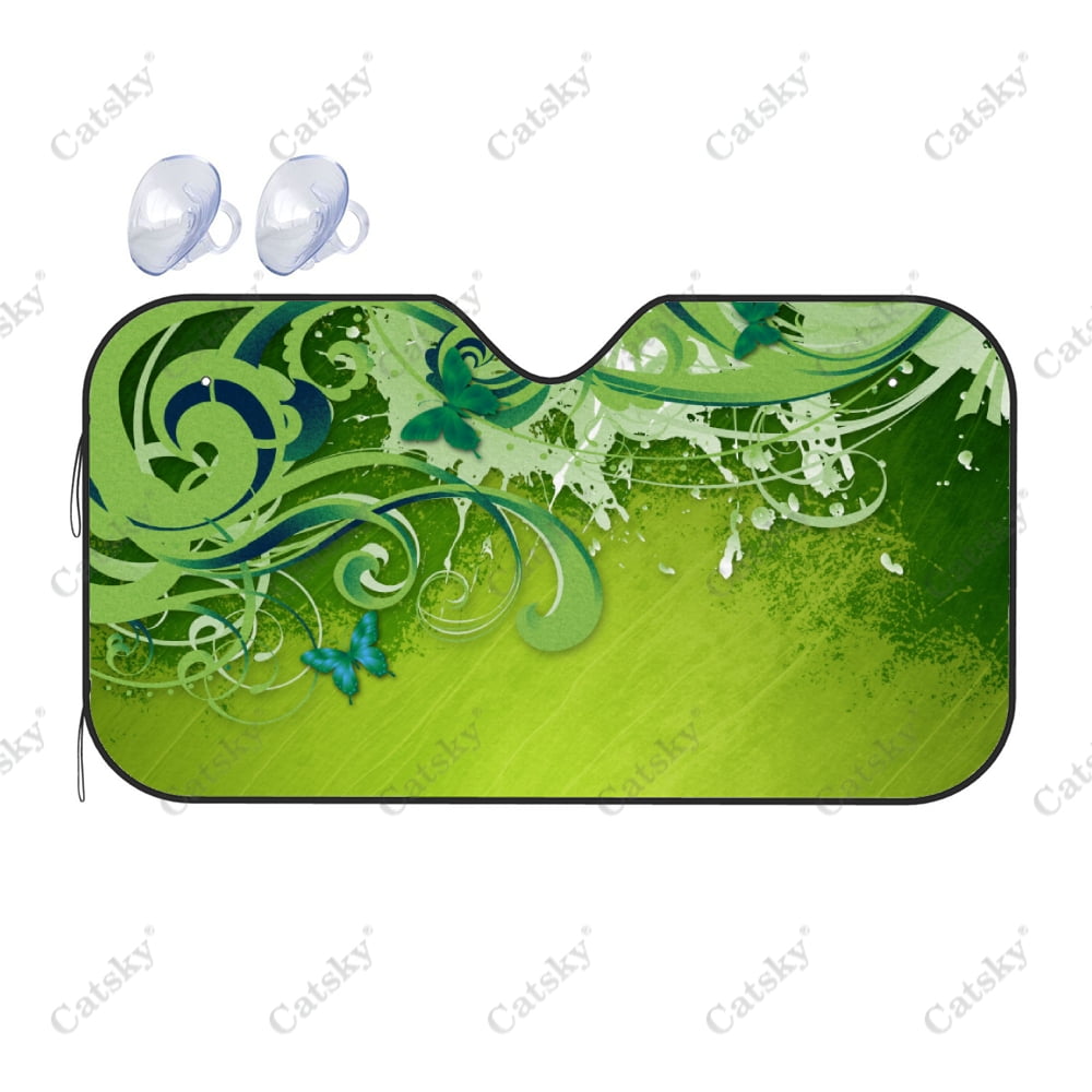 Abstract - Green Auto Windshield Sun Shade Car Front Window Visor ...