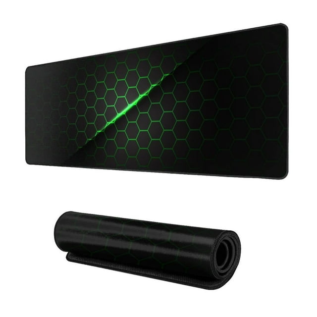 Abstract Green and Black Cool Futuristic Mouse Pad Gaming XL Large ...