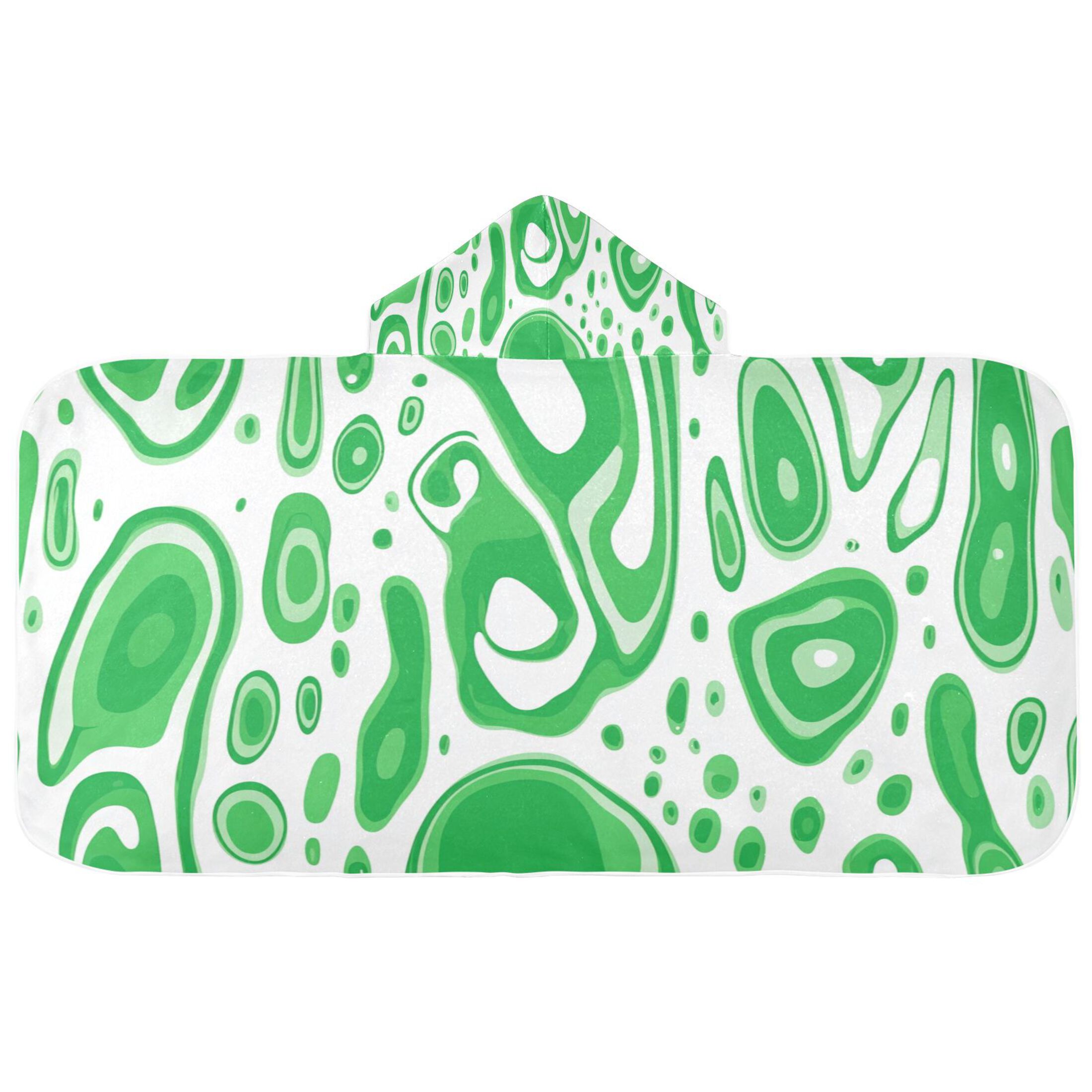 Abstract Green Blobs 50x23.5" Baby Hooded Bath Towel Poncho, Quick-Dry ...