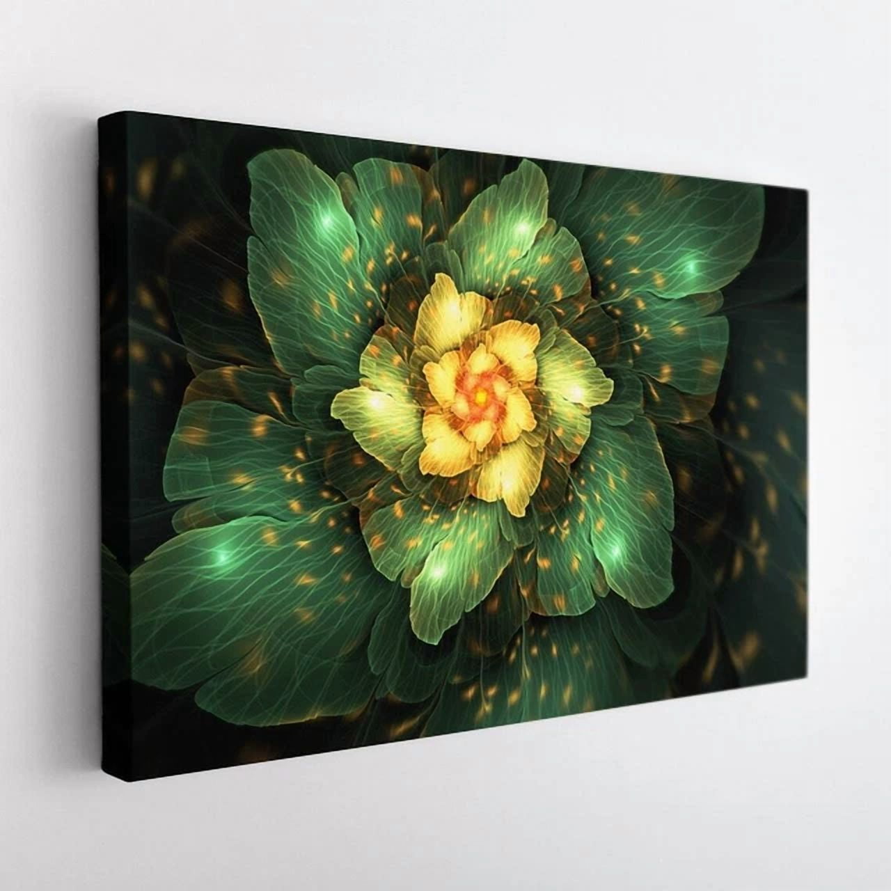 Abstract Green Flower Wall Art Home Decor Vintage Gift Living Room ...
