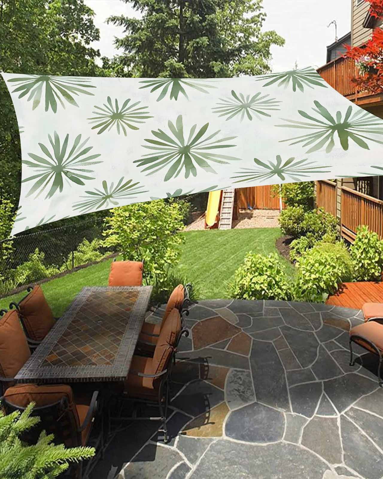 Abstract Green Flowers Sun Shade Sail 12'X16' Plant Watercolor ...