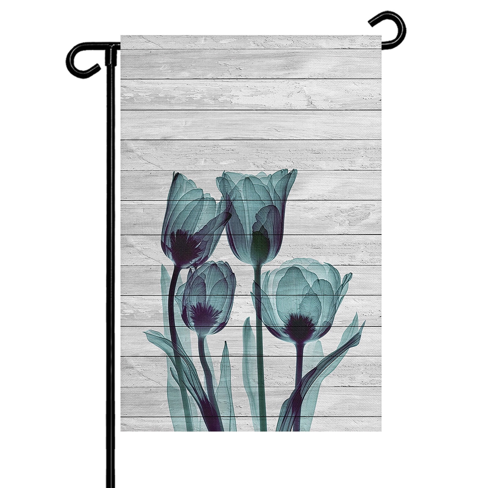 Abstract Green Garden Flag 28x40 Inch Tulip Ray Wood Grain Double Sided ...