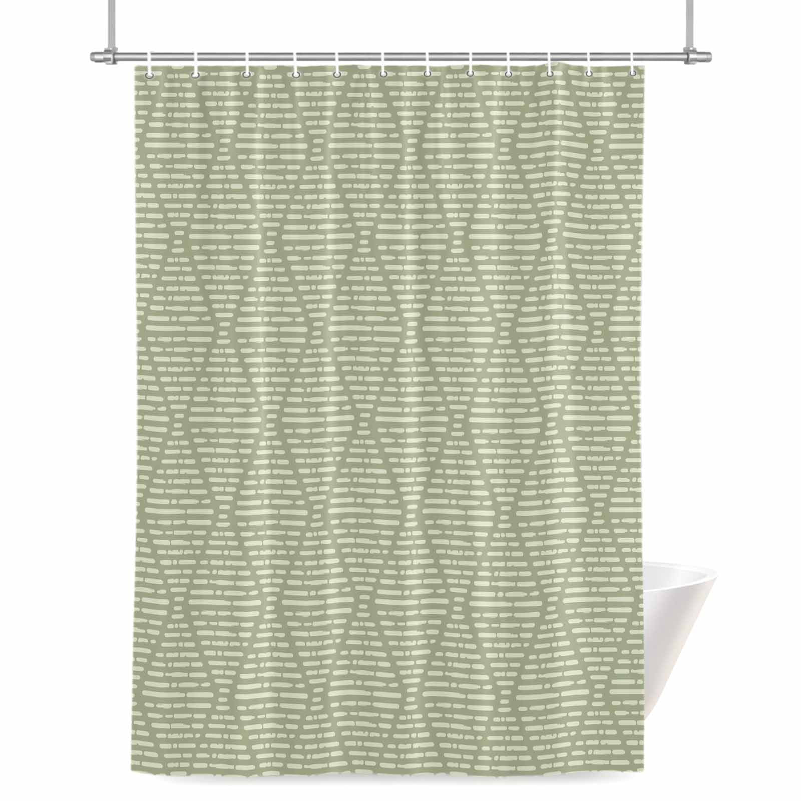 Abstract Green Geometric Shower Curtains for Bathroom, Argyle Stripes ...
