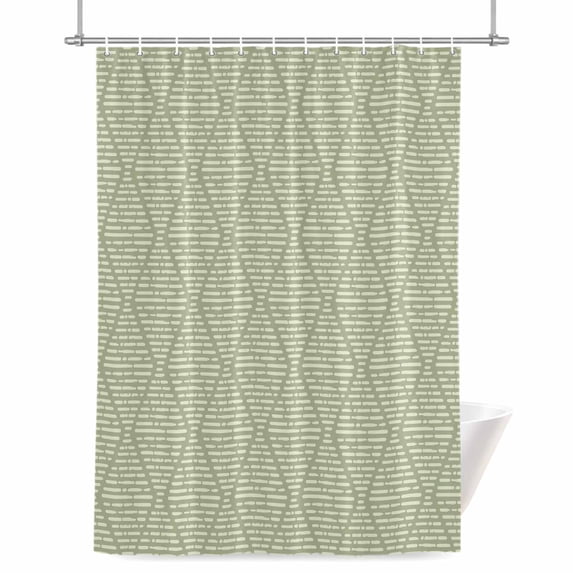 Abstract Green Geometric Shower Curtains for Bathroom, Argyle Stripes ...