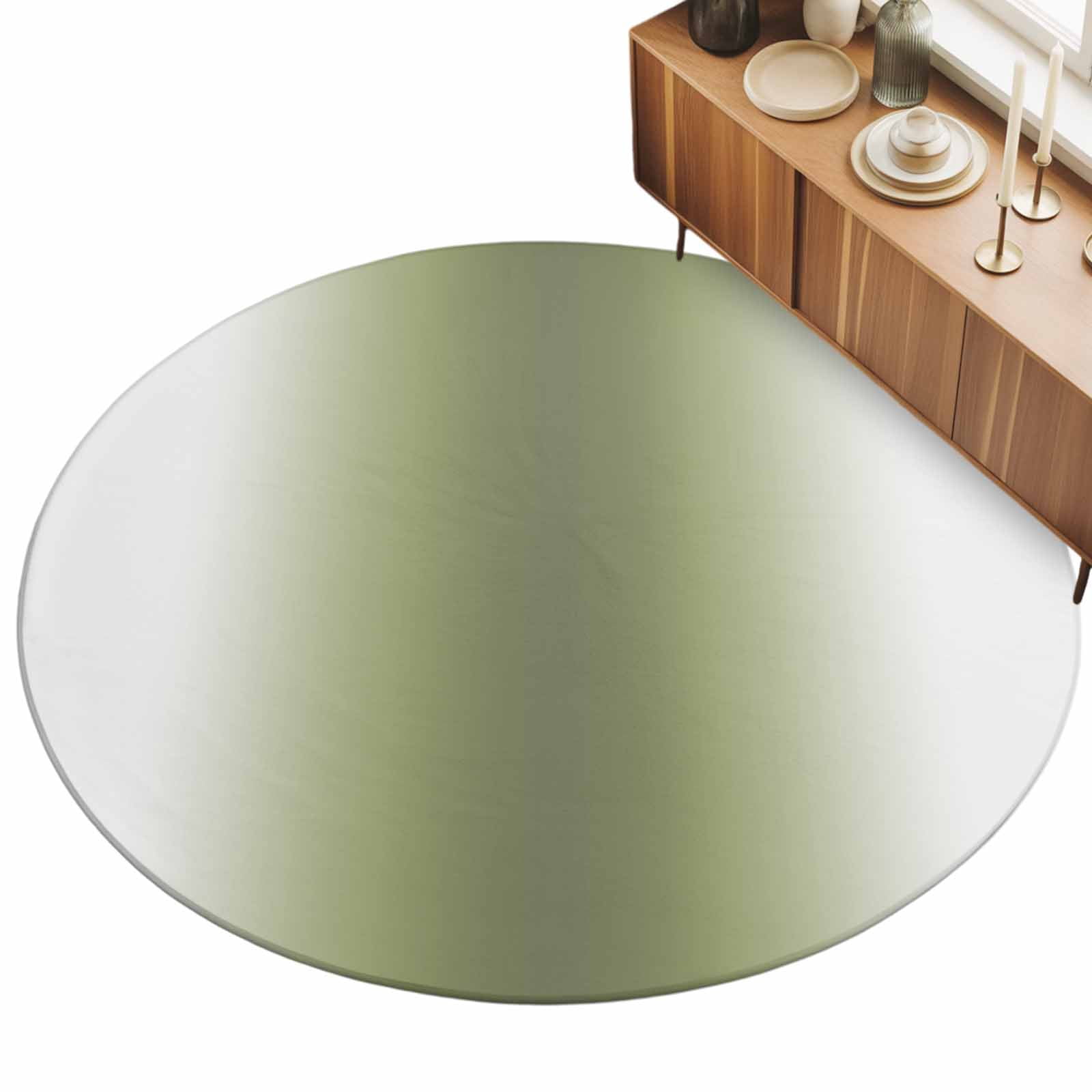 Abstract Green Gradient Area Rugs 3' (Round) White and Sage Green ...